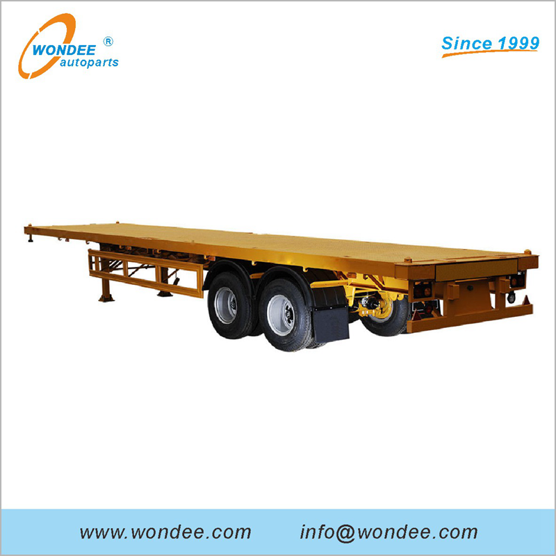 2 ejes de 3 ejes 40 pies semi de cama plana para el transporte de contenedores y de carga a ...